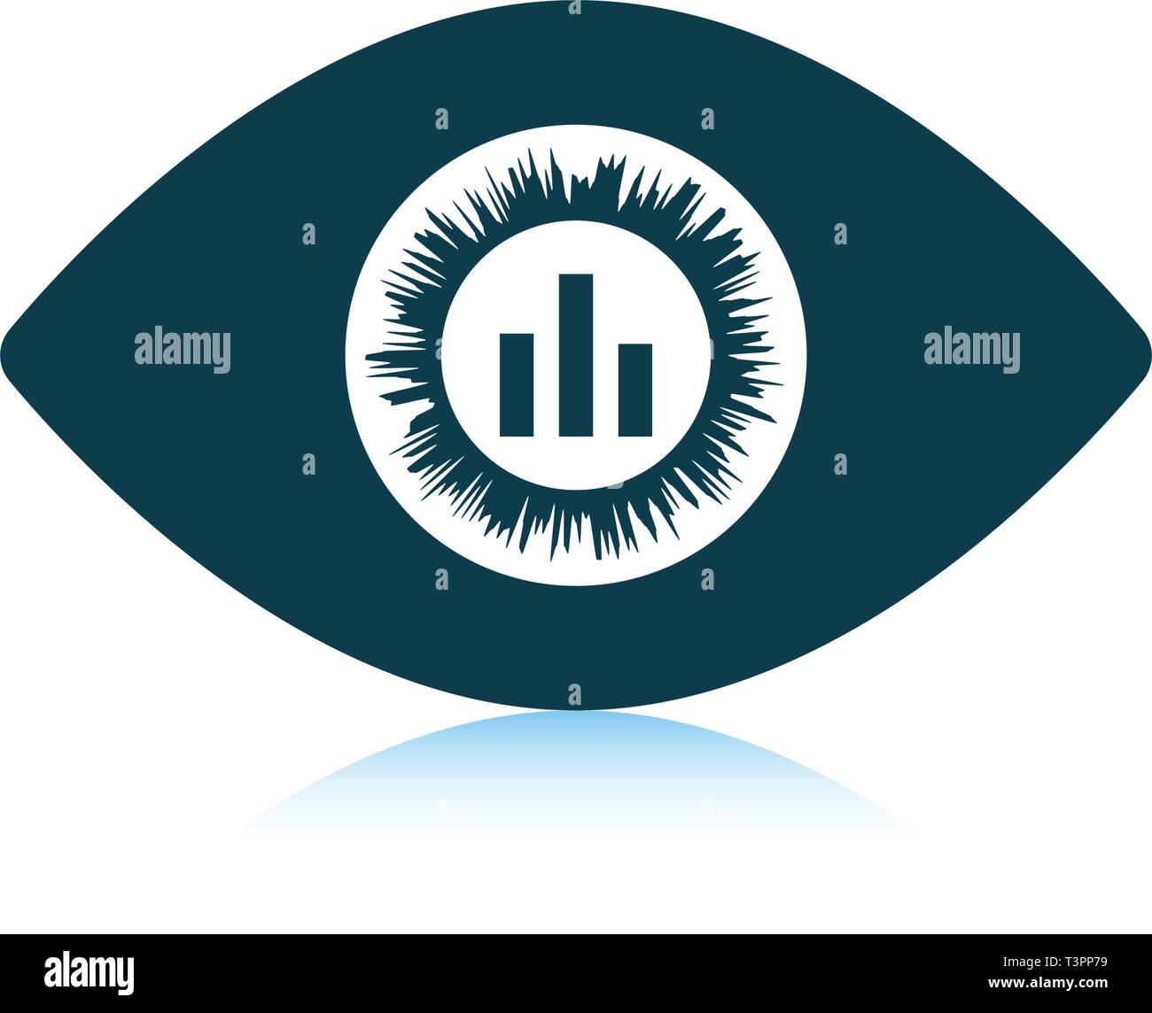 Eye with market chart inside pupil icon. Shadow reflection design ...
