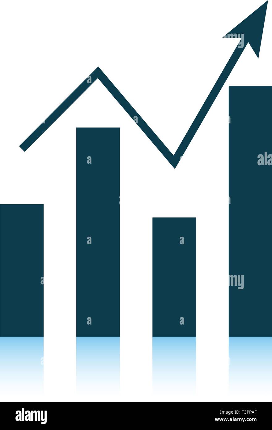 Analytics chart icon. Shadow reflection design. Vector illustration ...