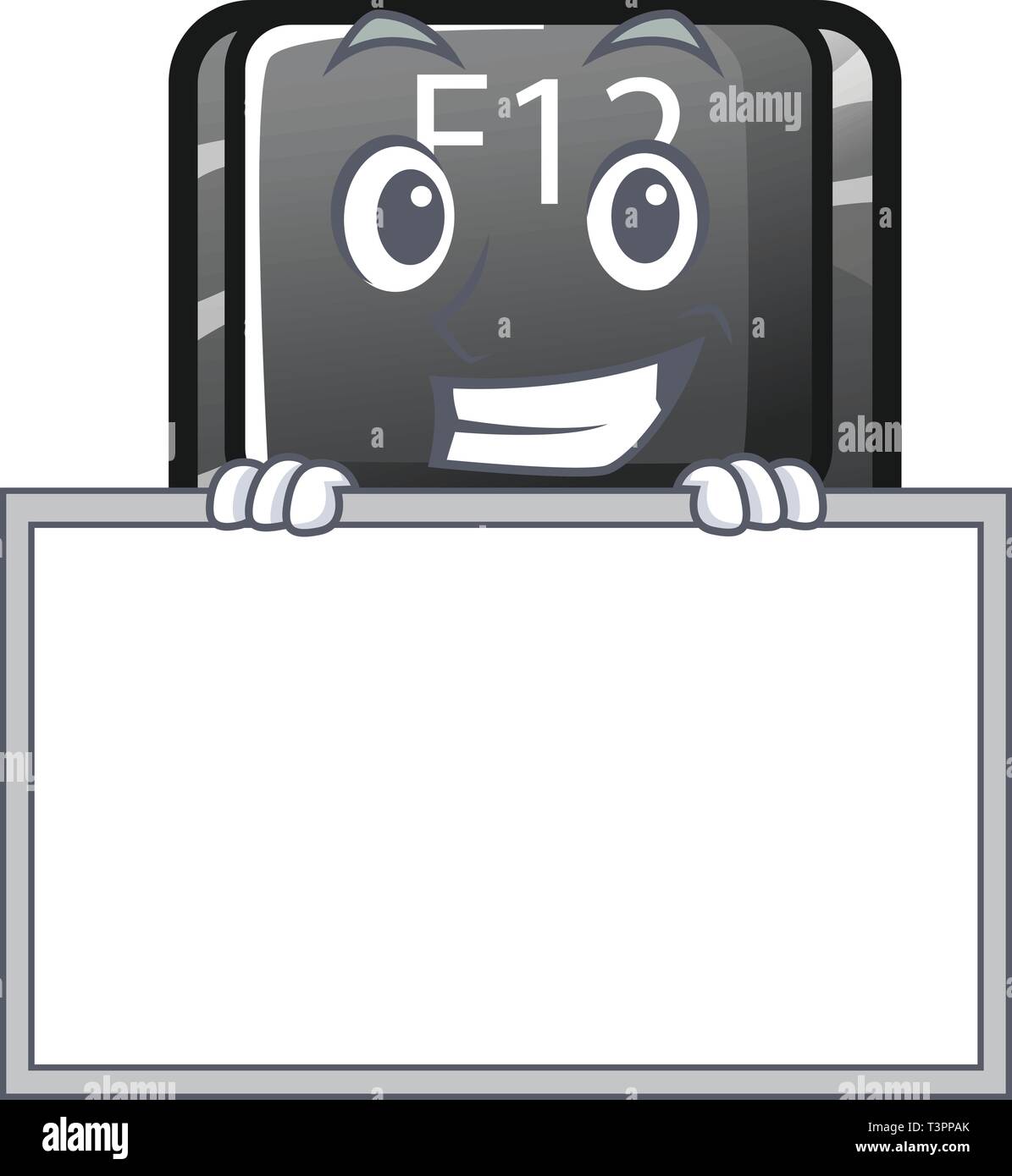 Grinning with board button f12 on a keyboard mascot Stock Vector Image ...