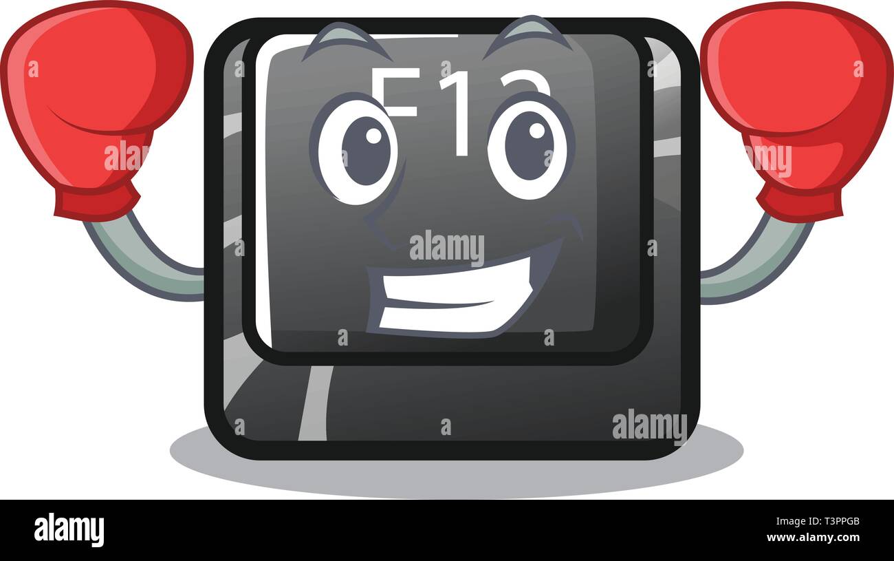 Boxing button f12 on a keyboard mascot Stock Vector Image & Art - Alamy