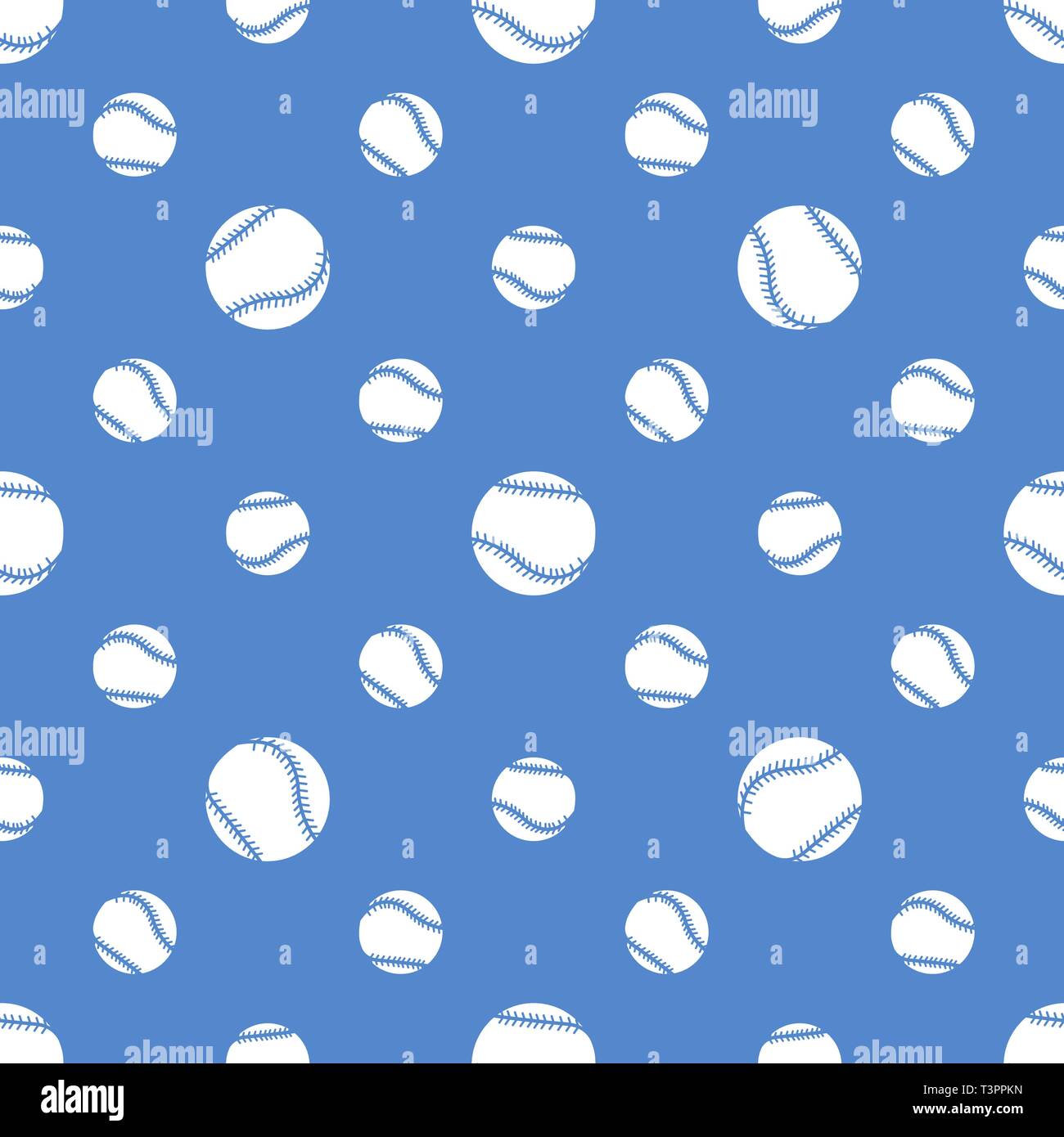 Vector seamless pattern with baseball balls. Sports background. Design ...