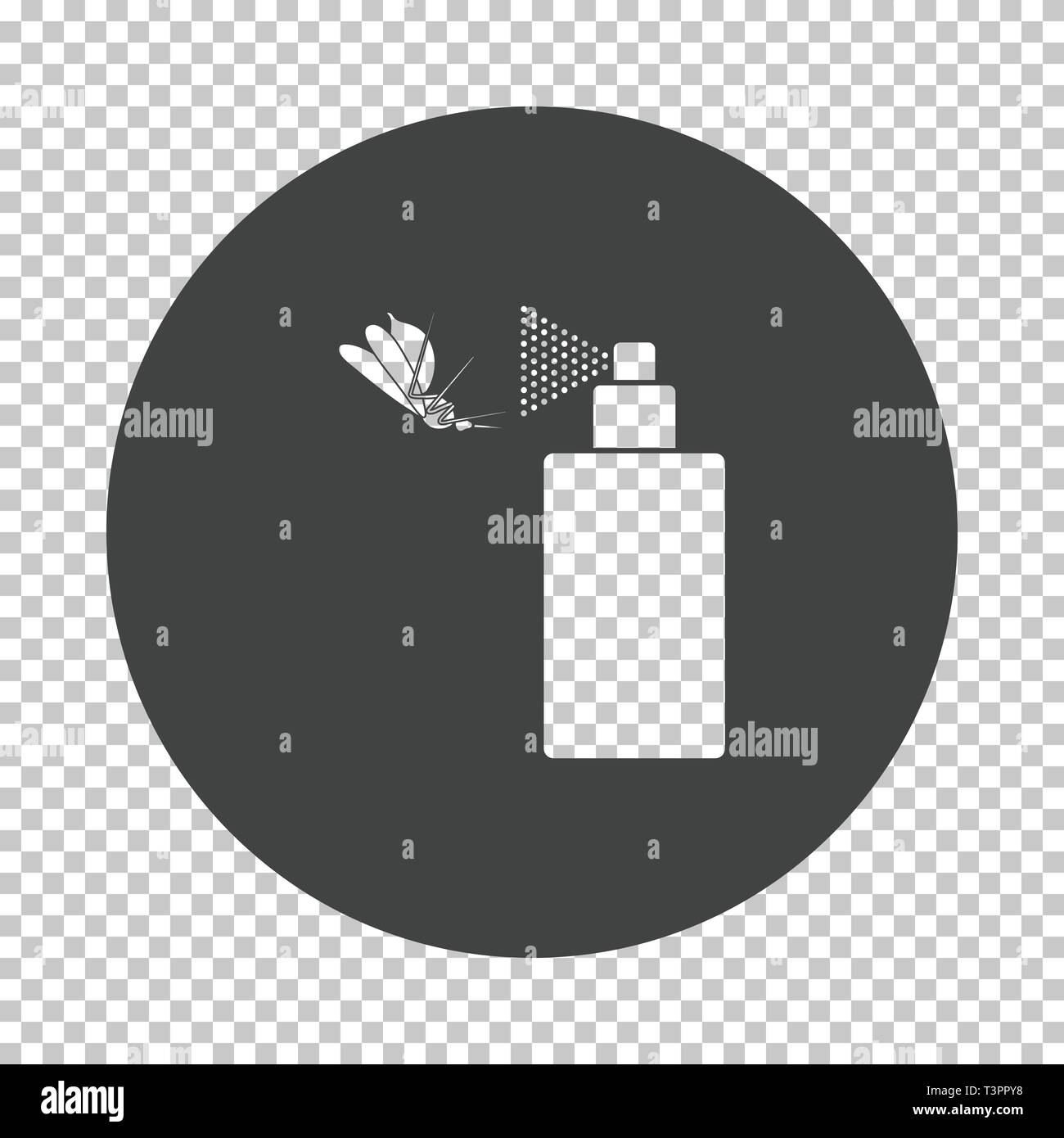 Mosquito spray icon. Subtract stencil design on tranparency grid ...