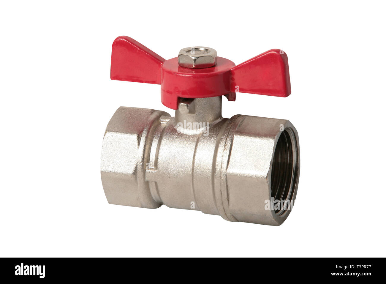 Plumbing fitting and ball valve, isolated on white background Stock ...