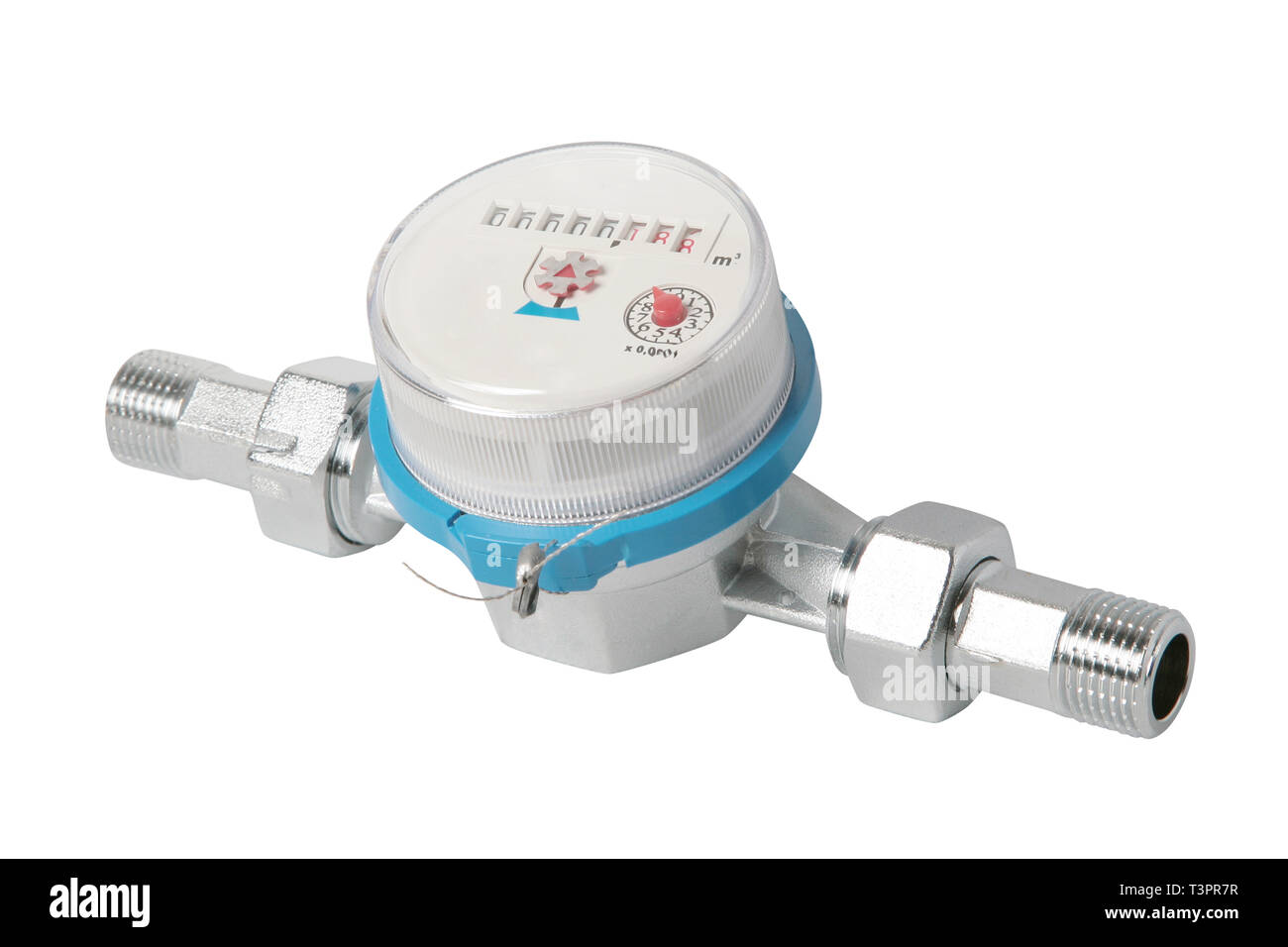 Water meter isolated on white. Sanitary equipment Stock Photo - Alamy