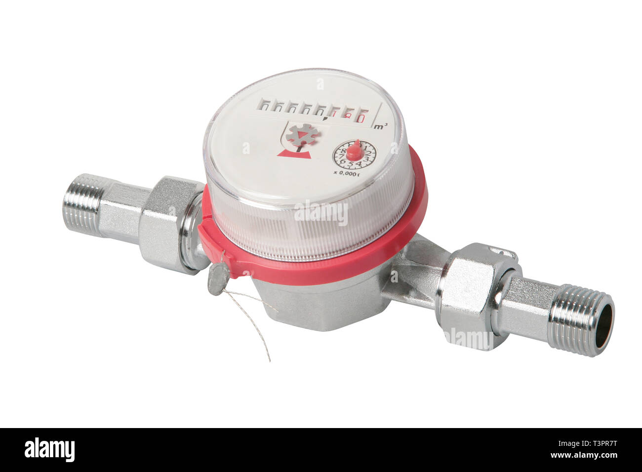 Water meter isolated on white. Sanitary equipment Stock Photo - Alamy