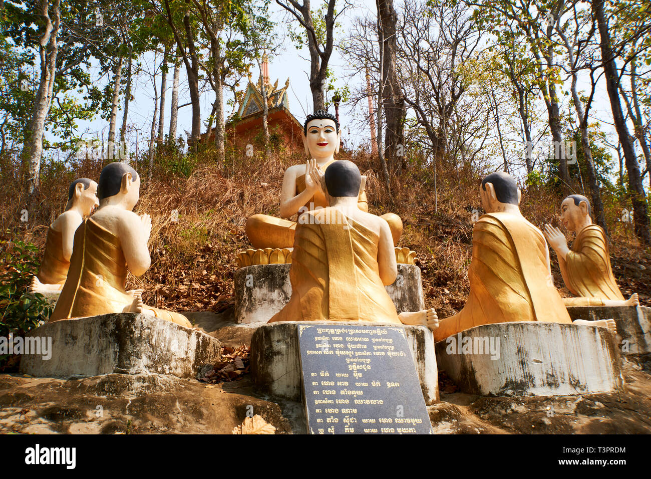 The disciples of Buddha. Sambok Pagoda, Kratie Cambodia Stock Photo - Alamy