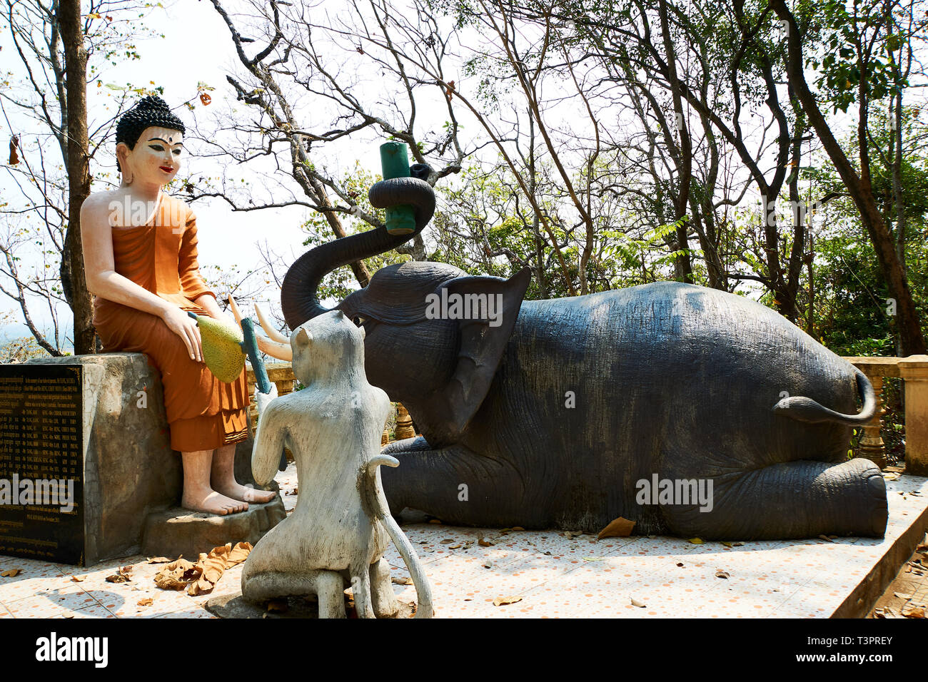 The disciples of Buddha. Sambok Pagoda, Kratie Cambodia Stock Photo - Alamy