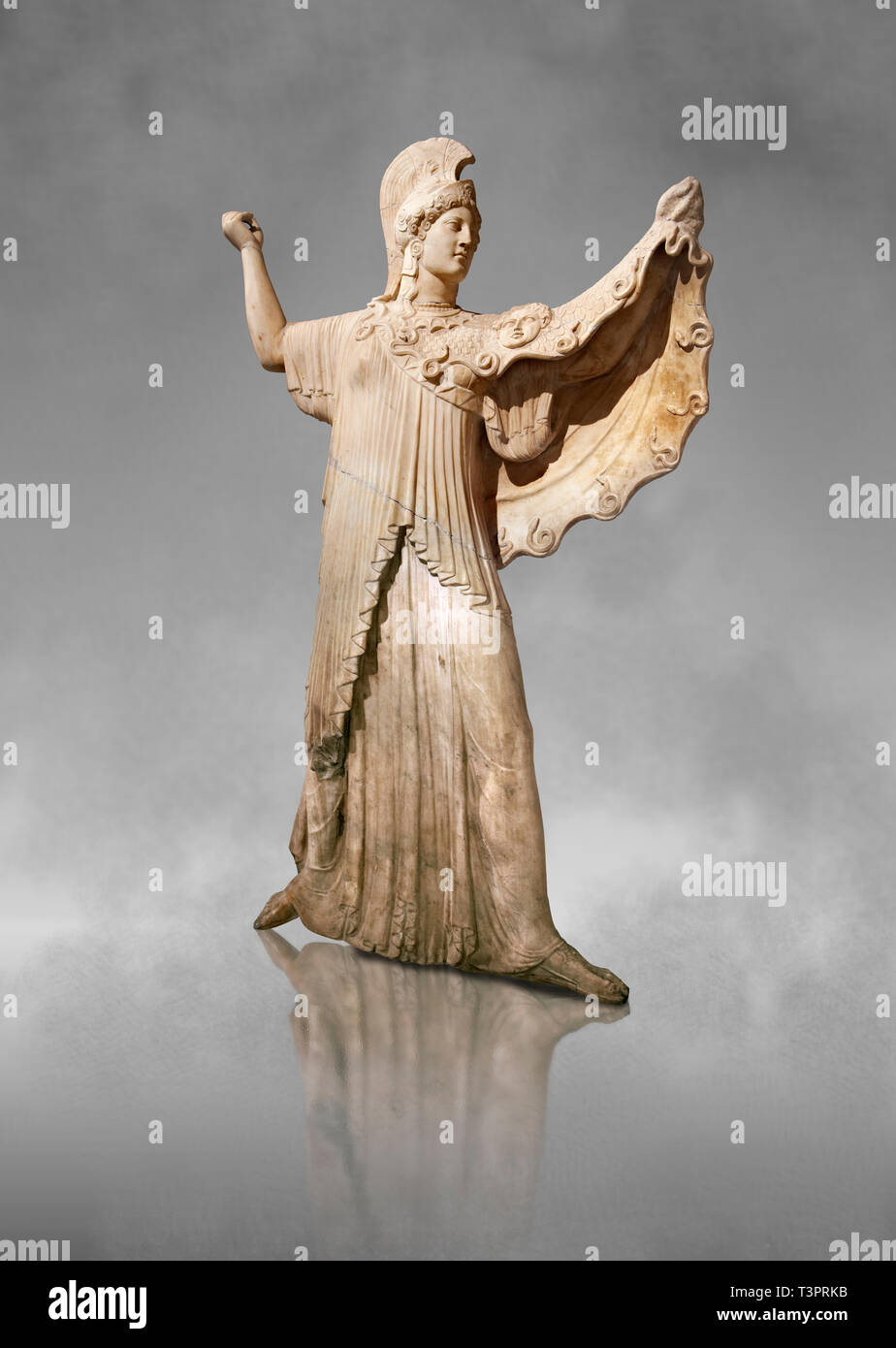 Roman marble sculpture of Athena from the tabling of the Villa of the ...