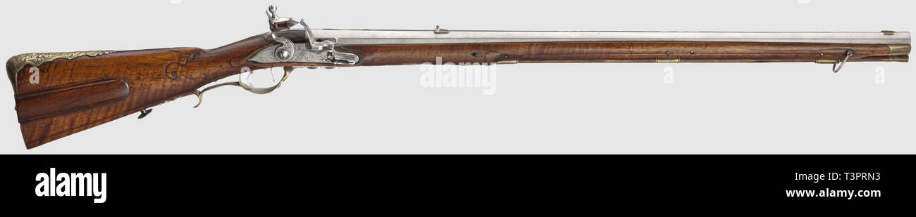 Civil long arms, flintlock and caplock, flintlock rifle, German, circa ...