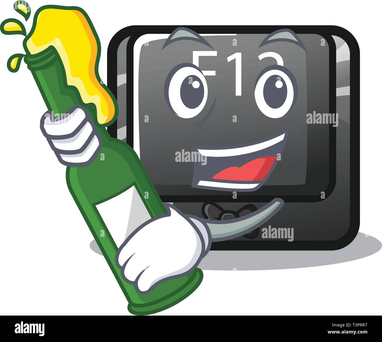 With beer f12 button installed on cartoon computer Stock Vector Image ...