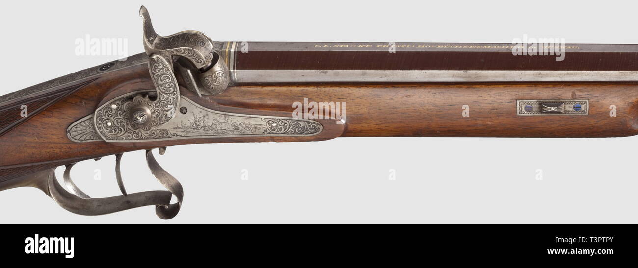 Civil long arms, flintlock and caplock, caplock rifle, C.L. Starke ...