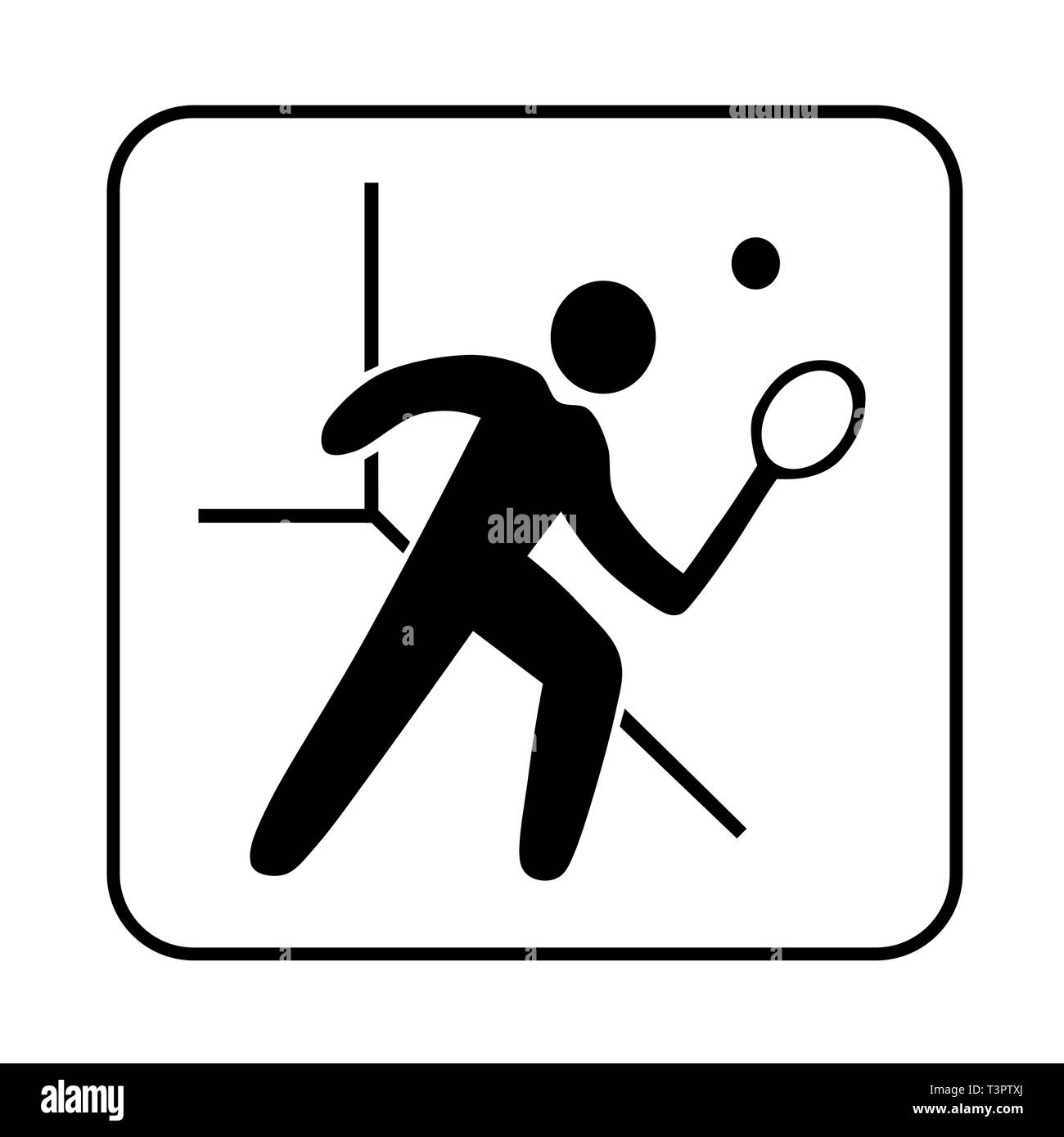 Squash recreational sign illustration Stock Photo - Alamy