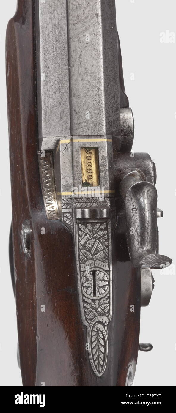 Small arms, pistols, flintlock pistol, calibre 14 mm, Wooley, Sargant ...