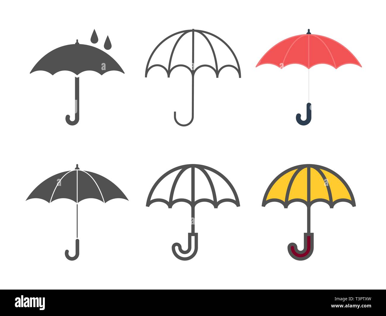 Isolated umbrellas vector set umbrella hi-res stock photography and ...