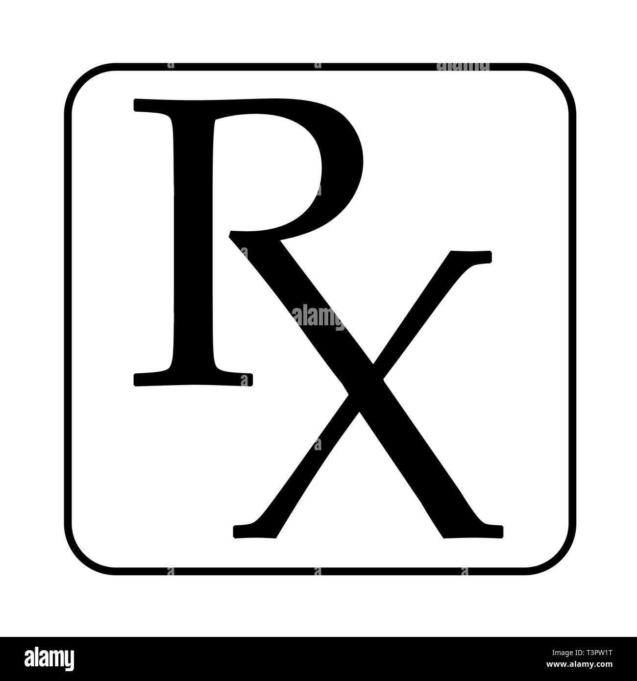 Rx symbol illustration with a white background Stock Photo - Alamy