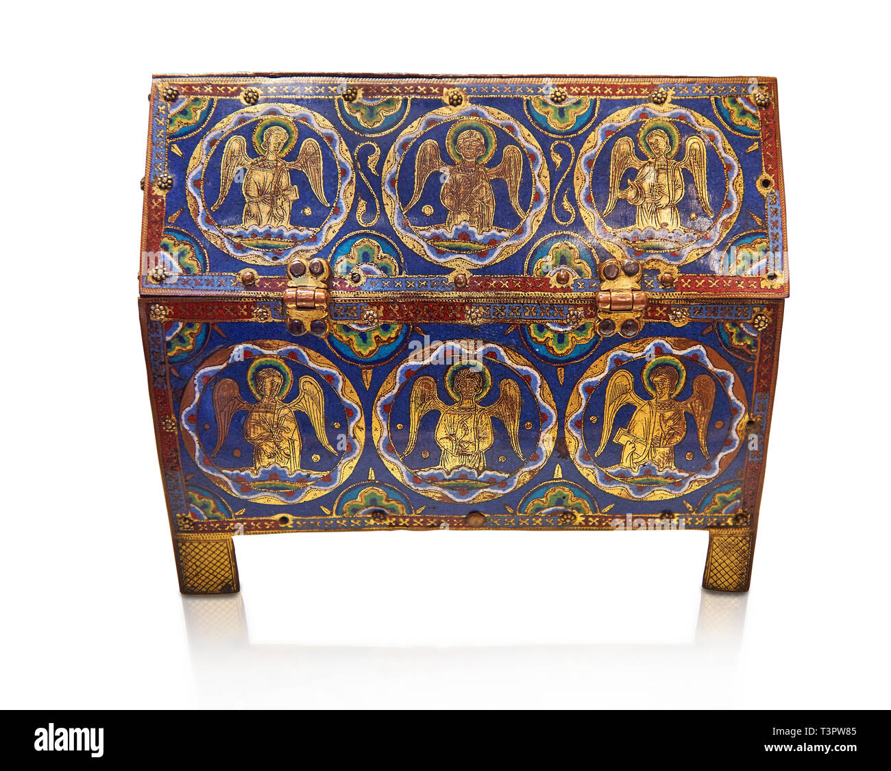 Medieval enamelled box depicting angels, circa12th century from Limoges ...