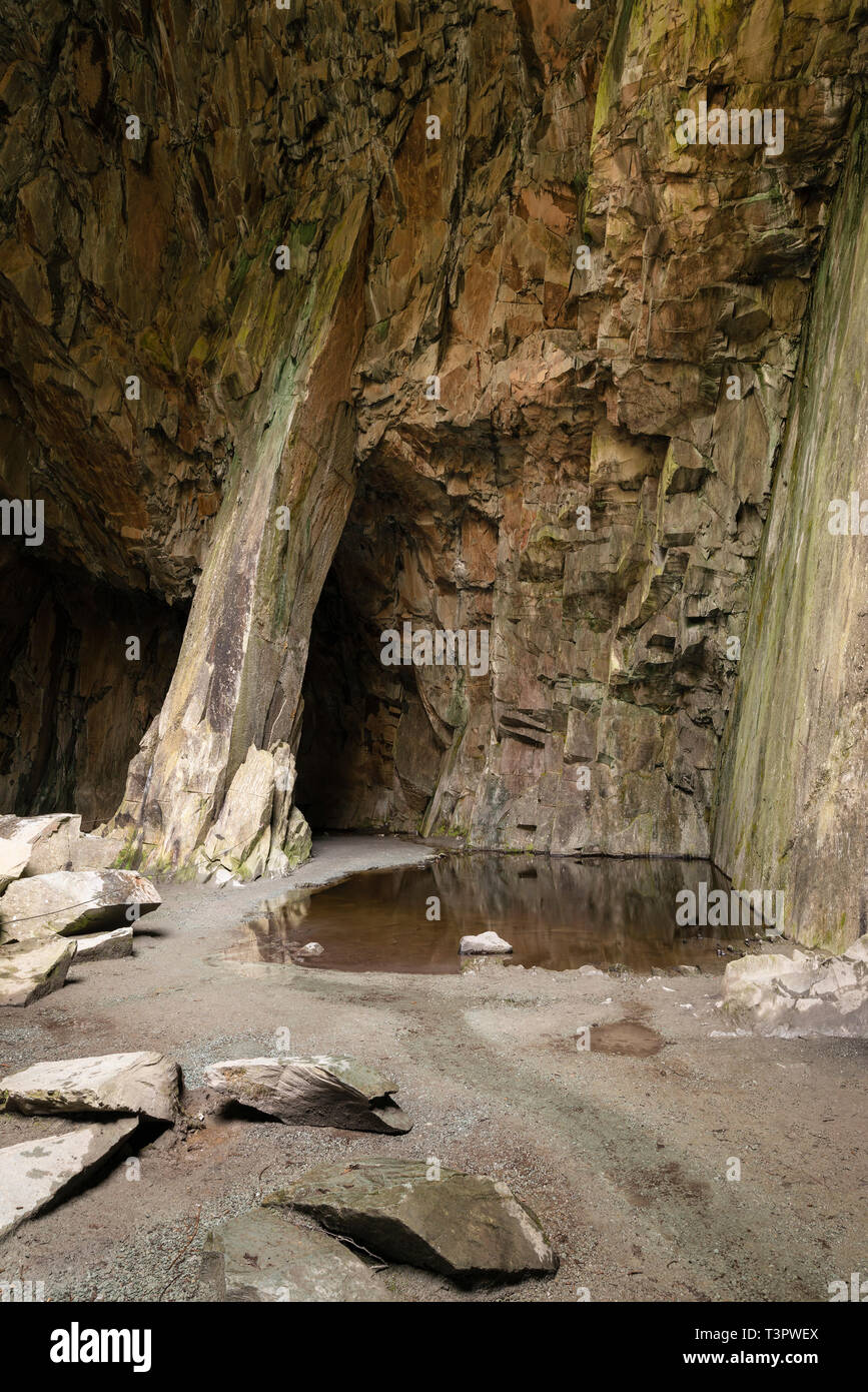 Stunning landscape image of old unused quarry in UK Lake District Stock ...