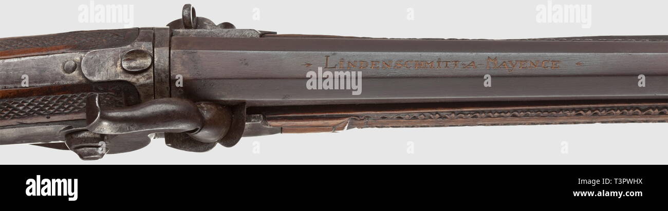 Civil long arms, flintlock and caplock, caplock turned rifle with ...