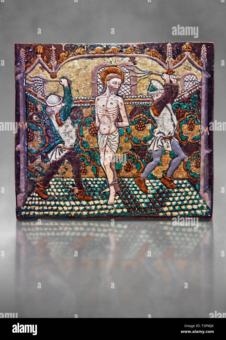 Enamelled plaque depicting Christ’s flagellation made in Limoges at the ...