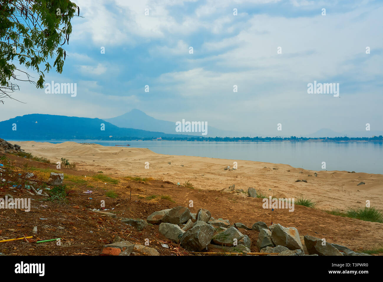 Top view of Pakse ,Mountain and Mekong River in Laos Stock Photo - Alamy