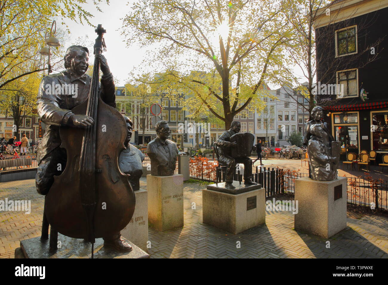 AMSTERDAM, NETHERLANDS - APRIL 05, 2019: Bronze Sculptures of famous ...