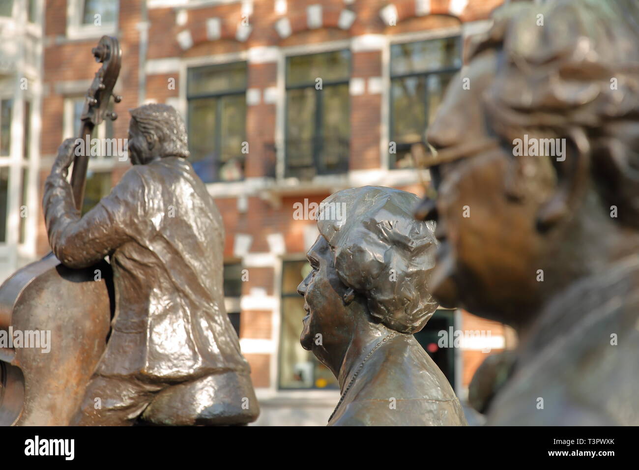 AMSTERDAM, NETHERLANDS - APRIL 05, 2019: Bronze Sculptures of famous ...