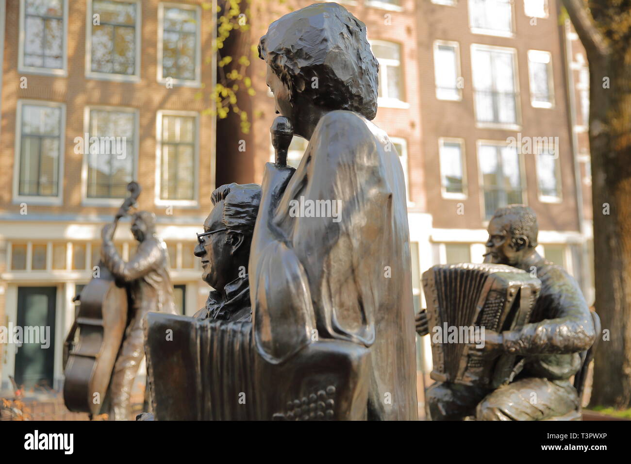 AMSTERDAM, NETHERLANDS - APRIL 05, 2019: Bronze Sculpture of famous ...