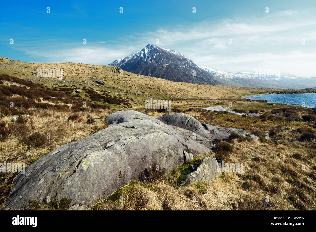 Pen yr Ole Wen, the seventh highest mountain in Snowdonia and in Wales ...