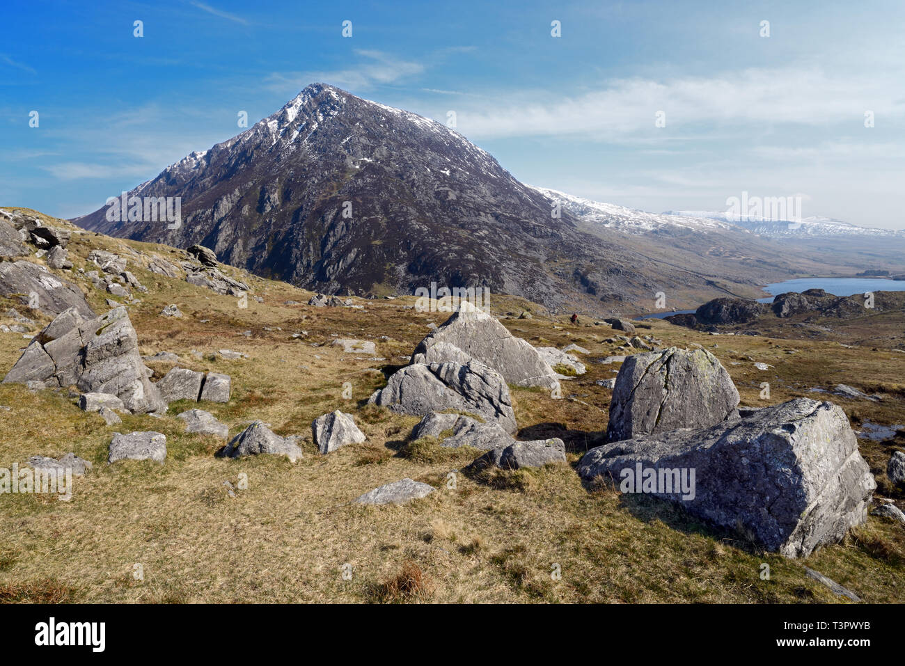 Pen yr Ole Wen, the seventh highest mountain in Snowdonia and in Wales ...