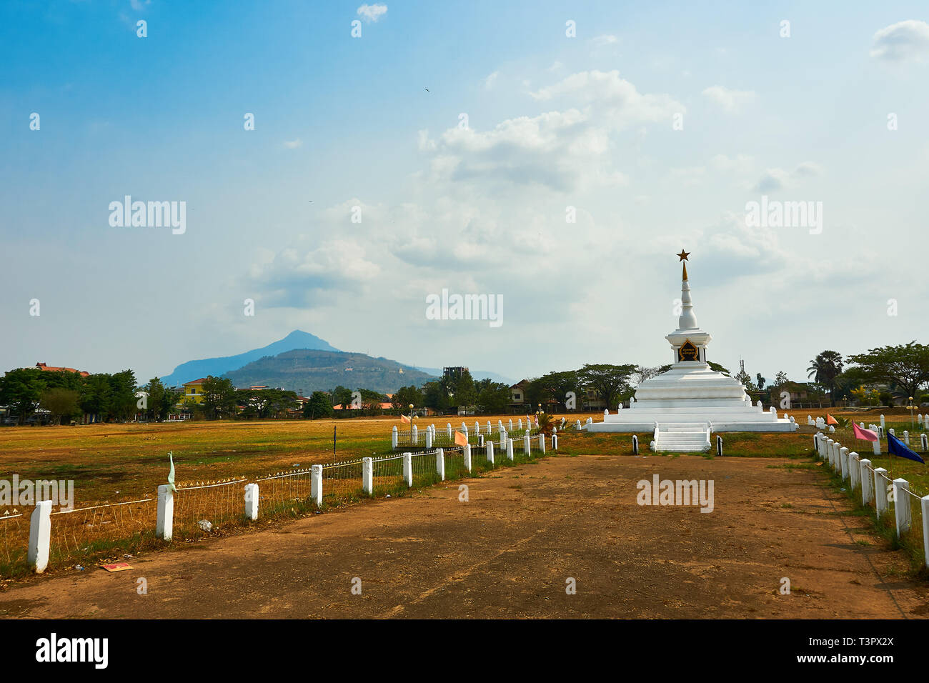 Top view of Pakse ,Mountain and clouds in background Laos Stock Photo ...