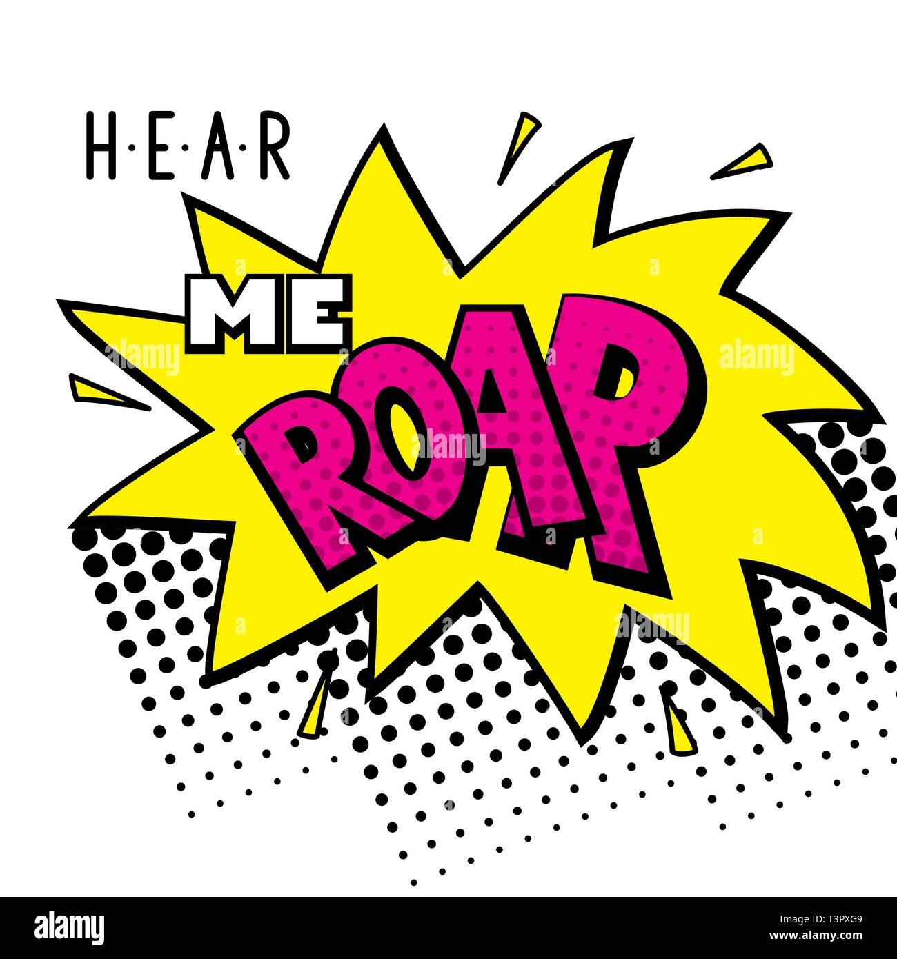 Hear me roar hand lettering illustration. Stylish print for poster or t ...