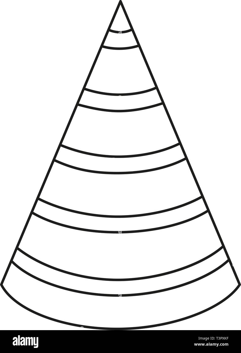 Line art black and white striped party hat Stock Vector Image & Art - Alamy