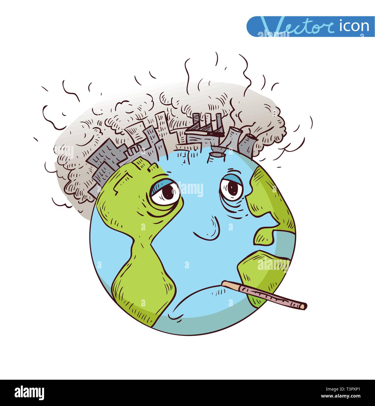 Pollution doodle, Vector Stock Vector Image & Art - Alamy