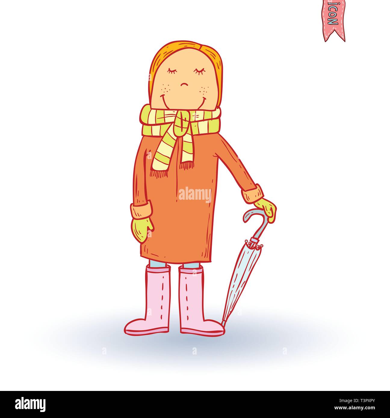 dressed for weather rain, vector illustration Stock Vector Image & Art ...