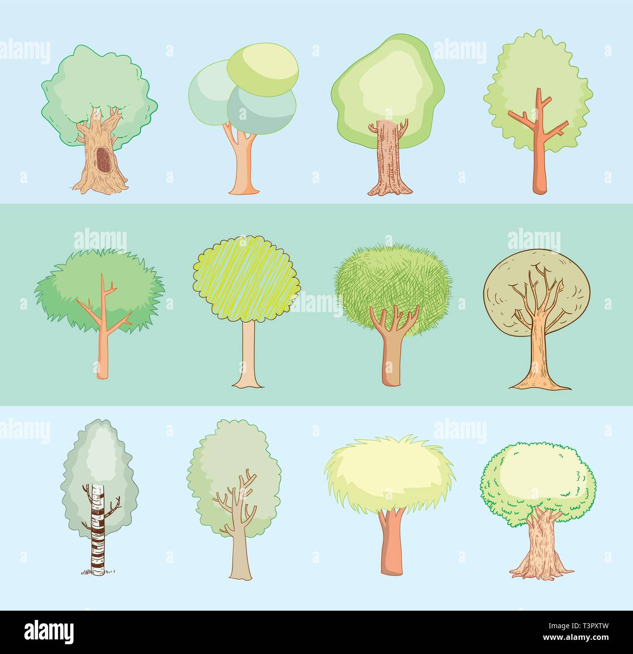 trees set, vector illustration Stock Vector Image & Art - Alamy