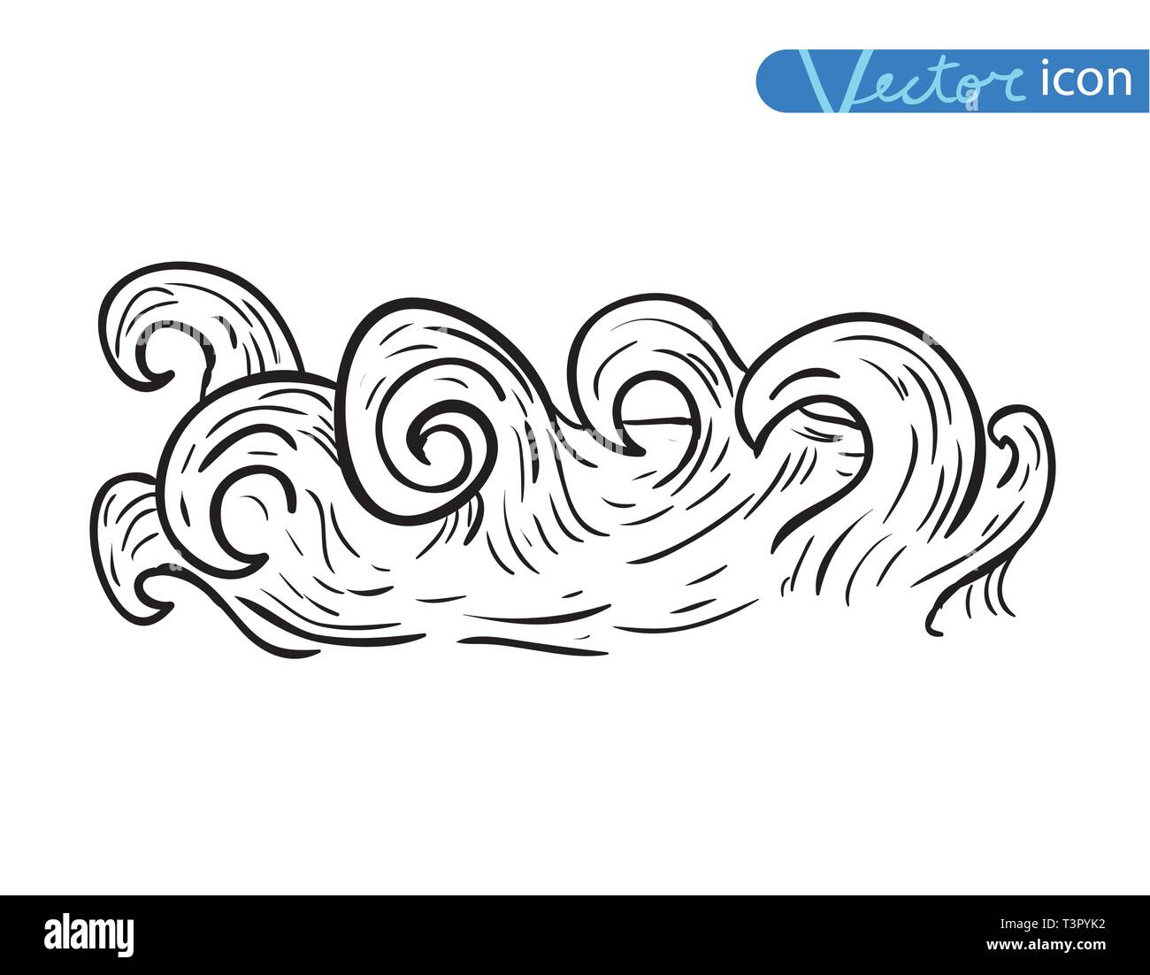 Tidal wave drawing Stock Vector Images - Alamy