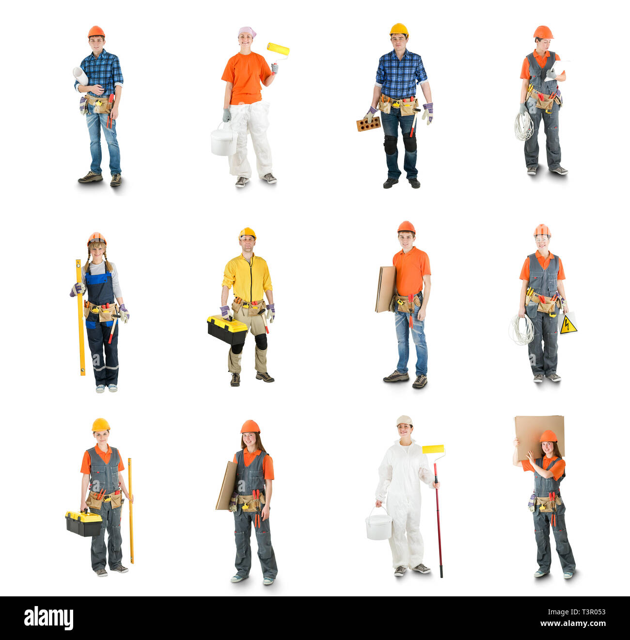 Home repair people isolated on white Stock Photo - Alamy