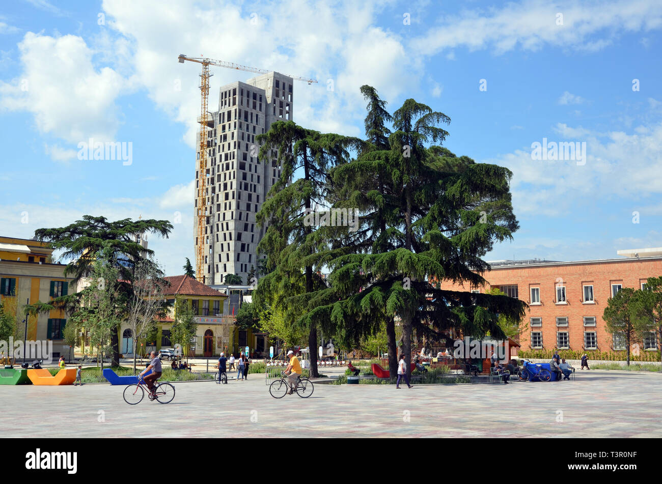 Tirana, part 2, Skanderbeg square Stock Photo - Alamy