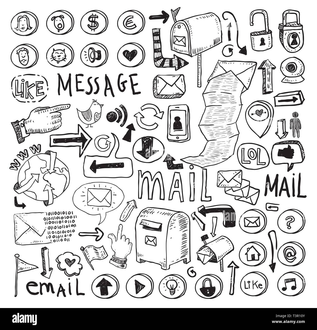 Mailbox Sketch Black and White Stock Photos & Images - Alamy