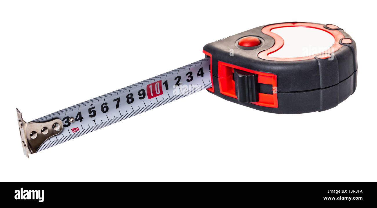 construction tool, tape measure on white isolated background Stock ...
