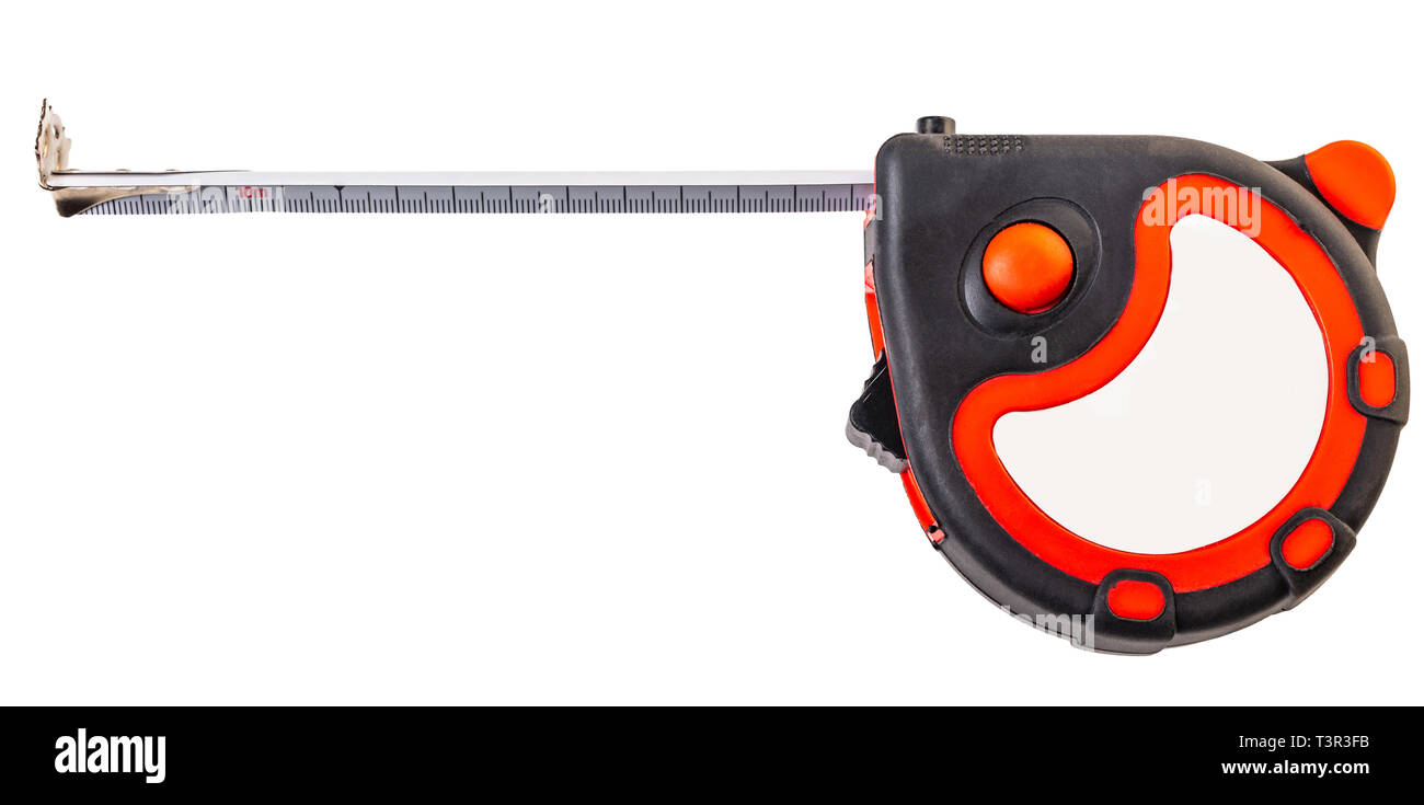 construction tool, tape measure on white isolated background Stock ...