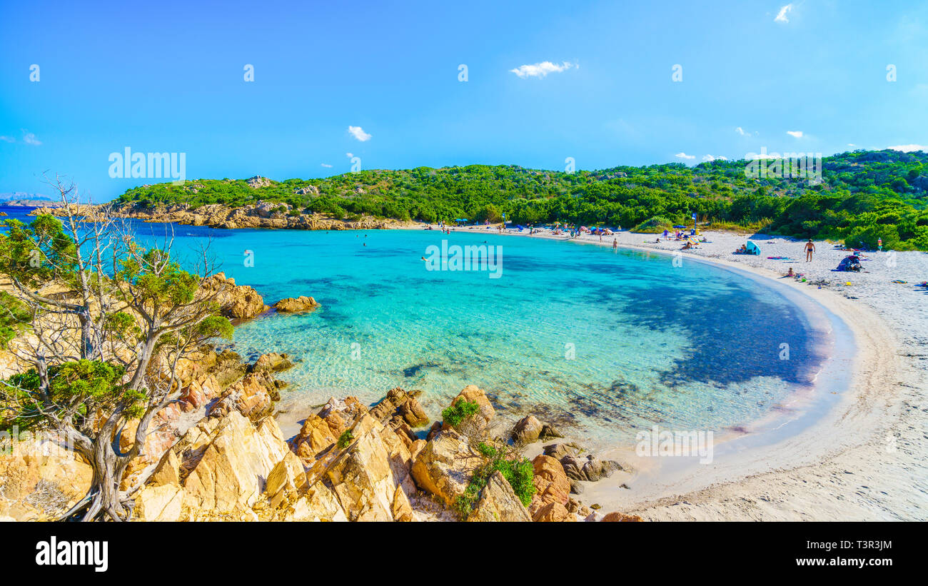 Spiaggia del Principe, beach of Emerald coast, east Sardinia island ...
