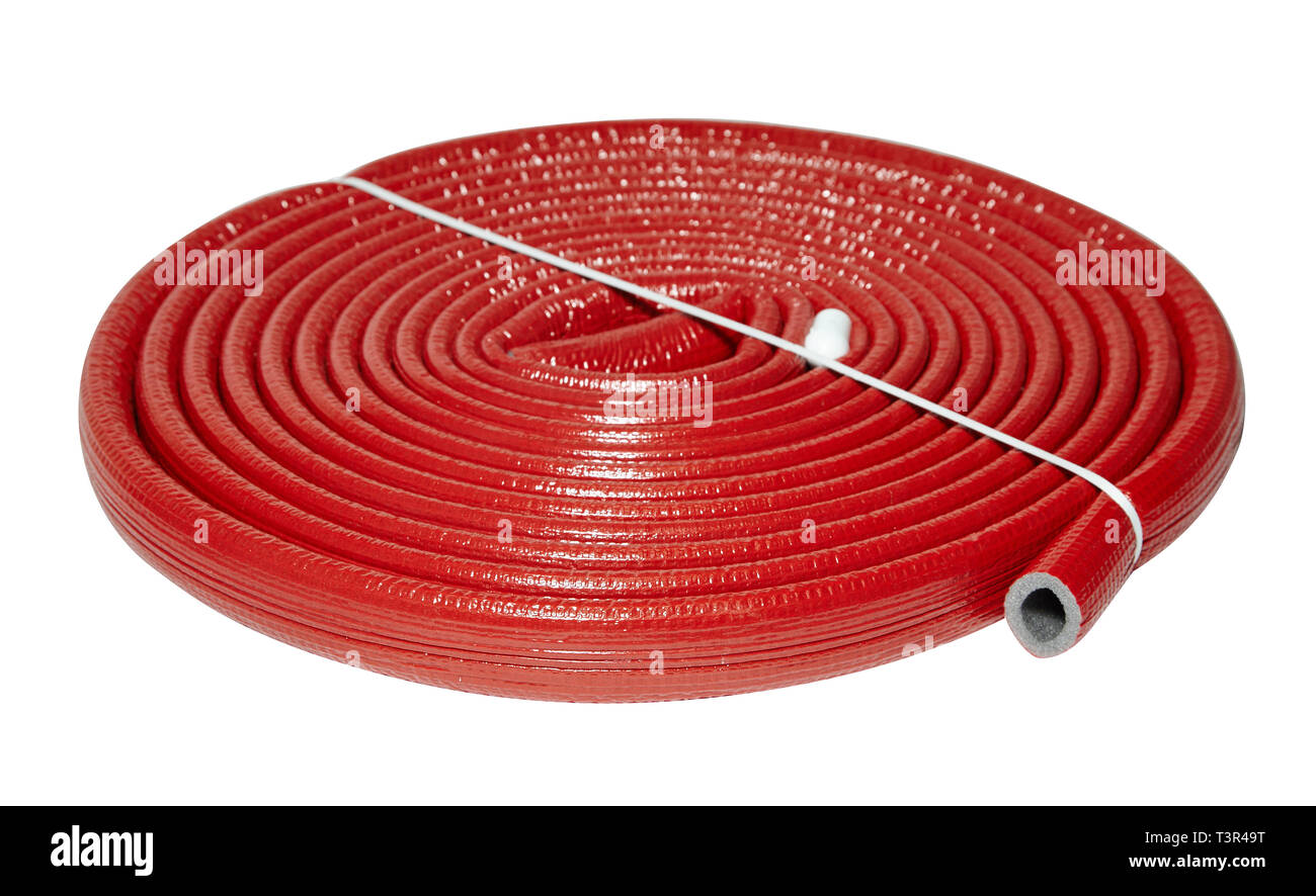 Insulation for pipes isolated on white background Stock Photo - Alamy