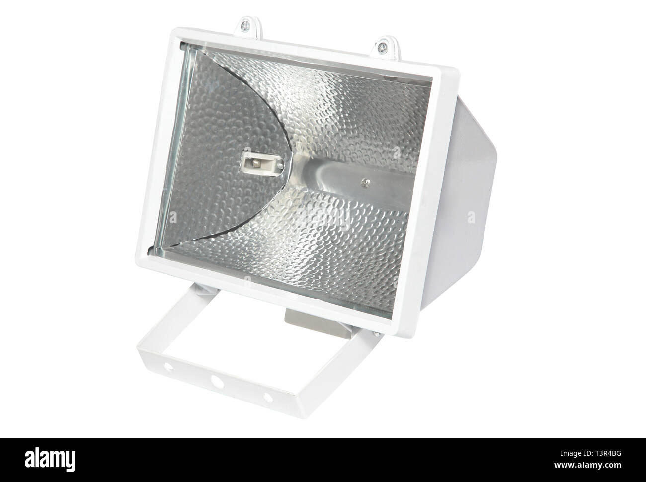 Lighting equipment. White halogen lantern isolated on white background ...