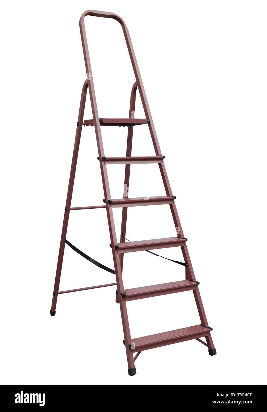 Metal folding ladder isolated on white background Stock Photo - Alamy