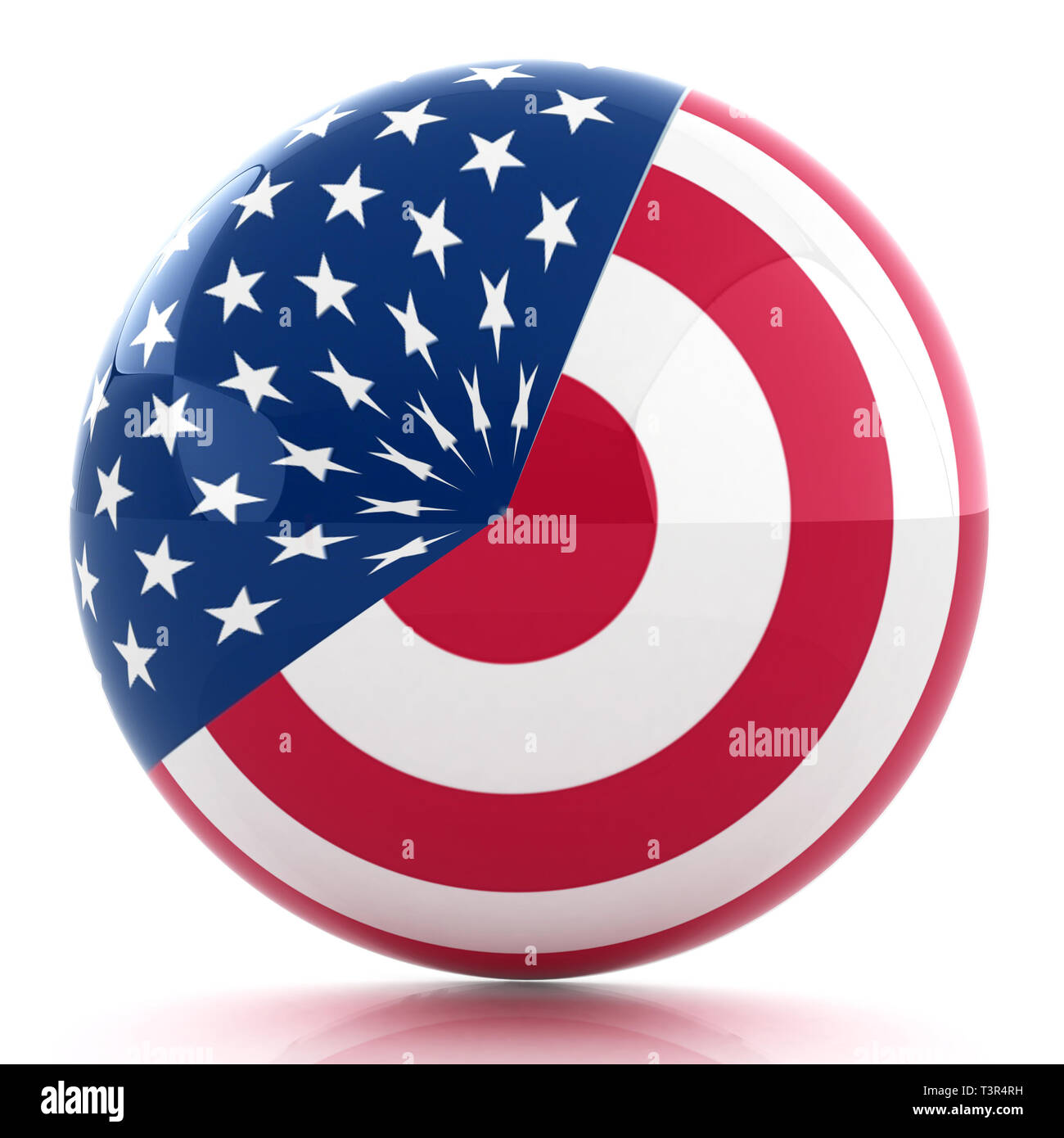 sphere instead letter O textured by USA flag. 3d render Stock Photo - Alamy