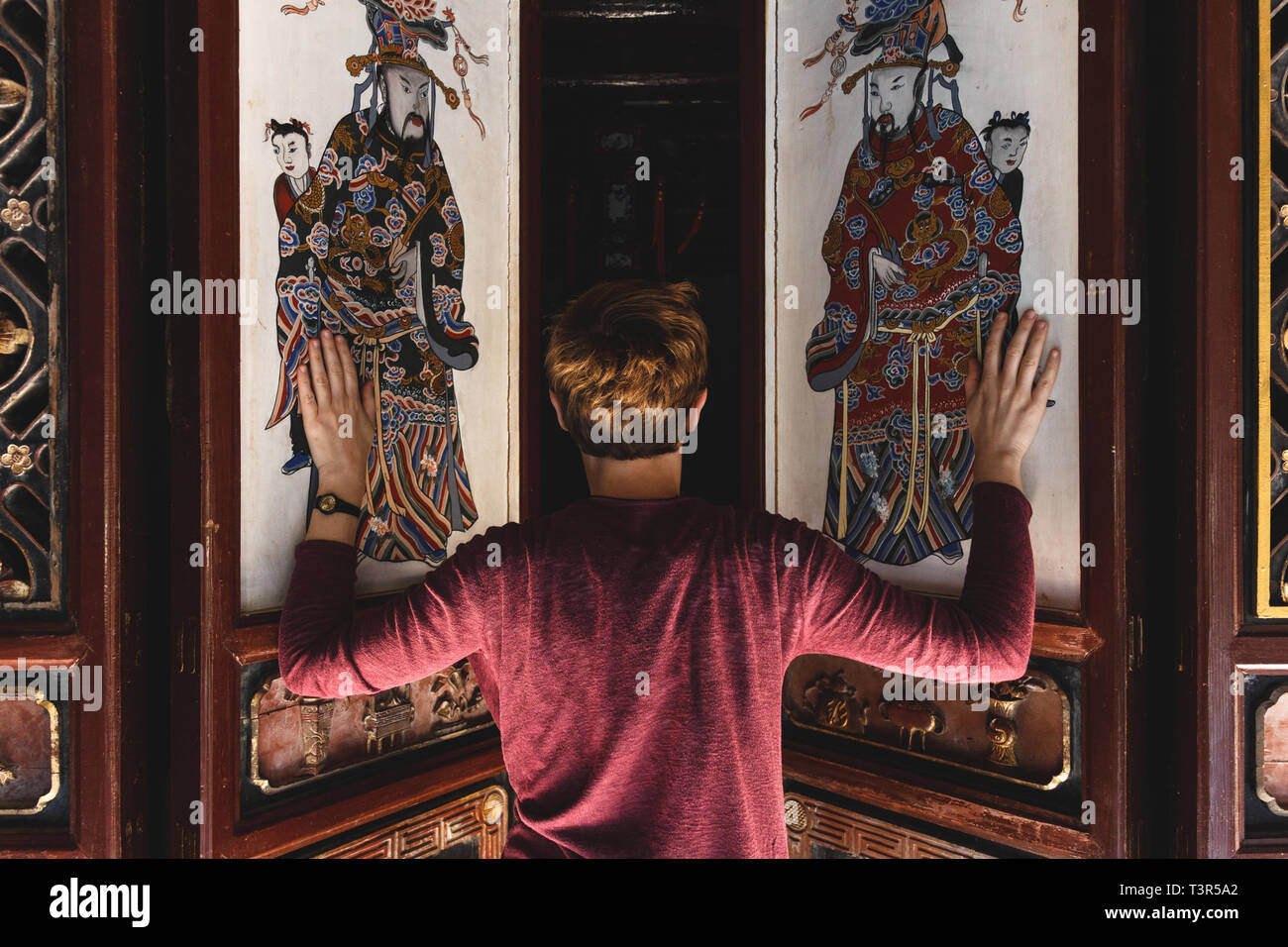 Female tourist in Chinese old town Stock Photo - Alamy