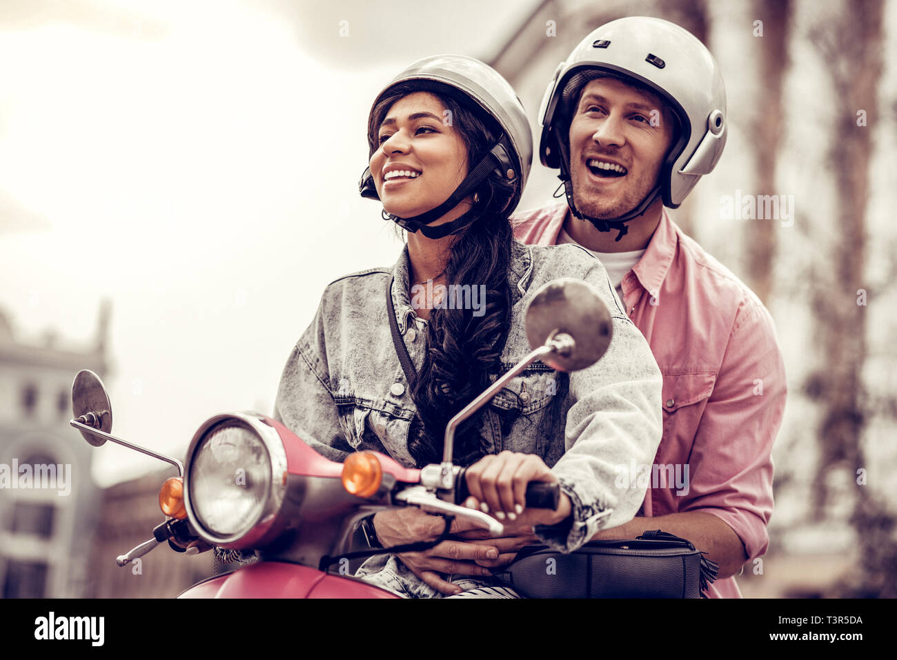 Wearing crash helmets hi-res stock photography and images - Alamy