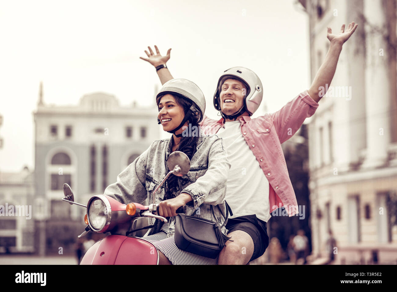 Nice happy young man enjoying his freedom Stock Photo - Alamy