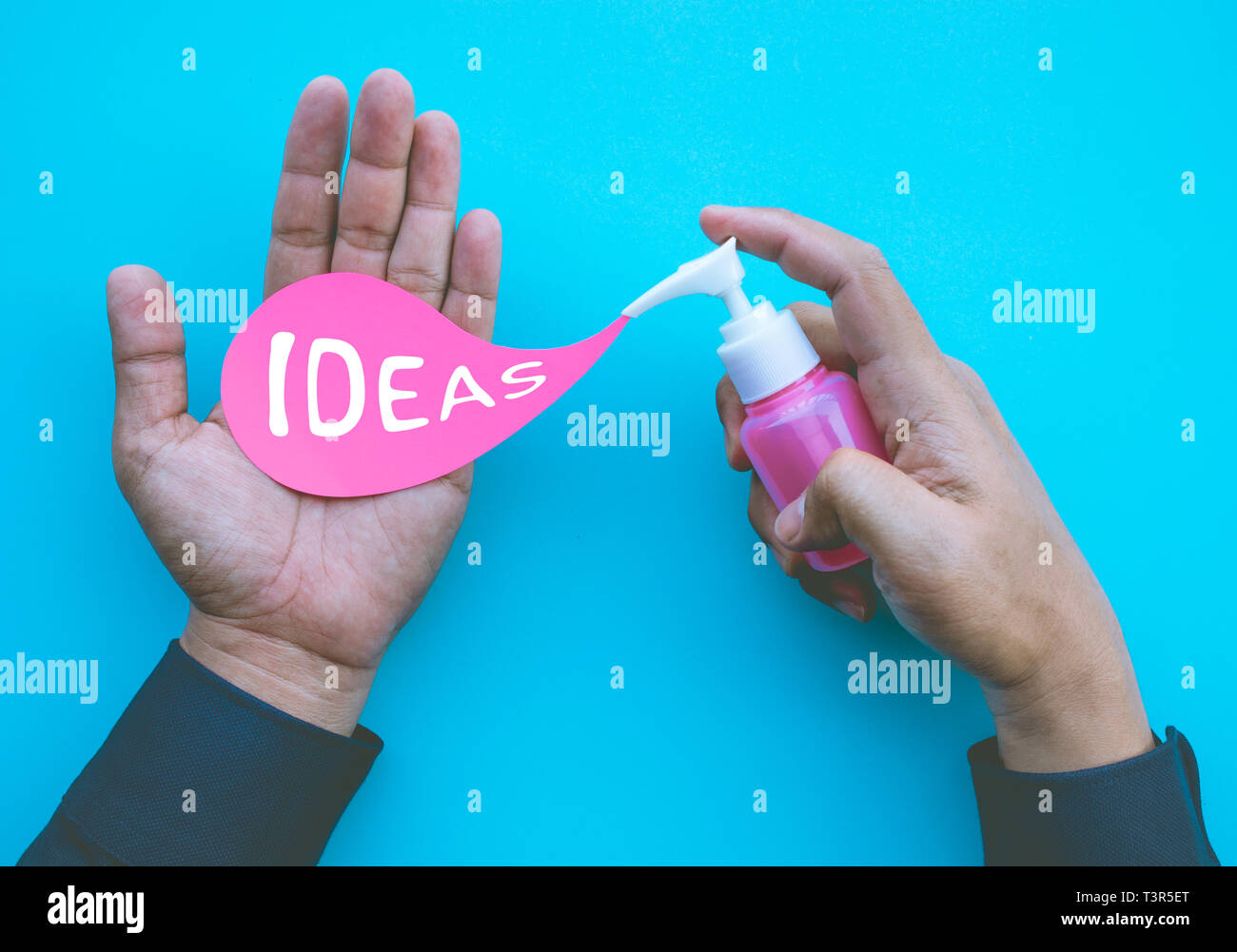 Business creativity with young man making of ideas.performance and ...